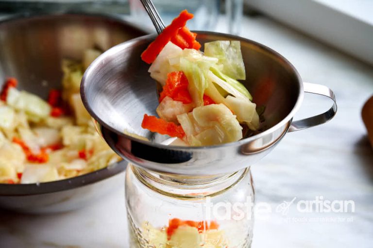 Crunchy Pickled Cabbage (Sweet & Tangy) - Taste of Artisan